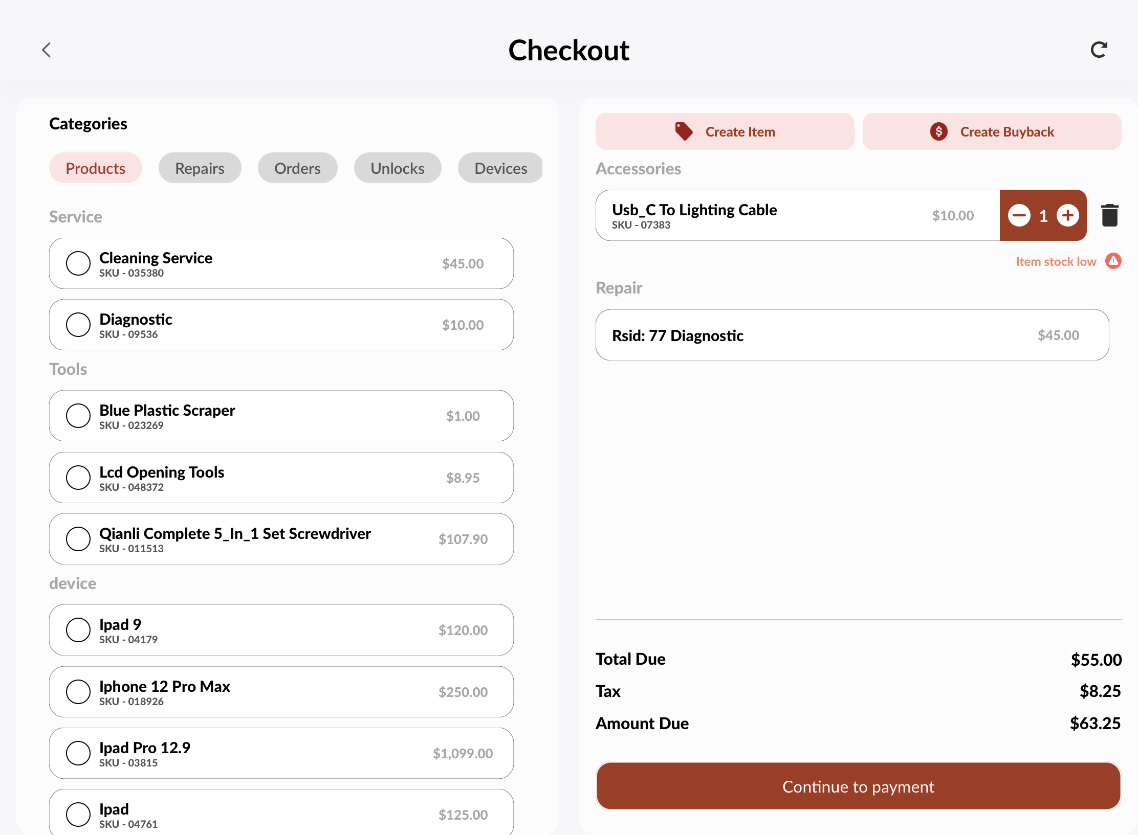 Mobile Point of Sale Software | Repair Spots POS